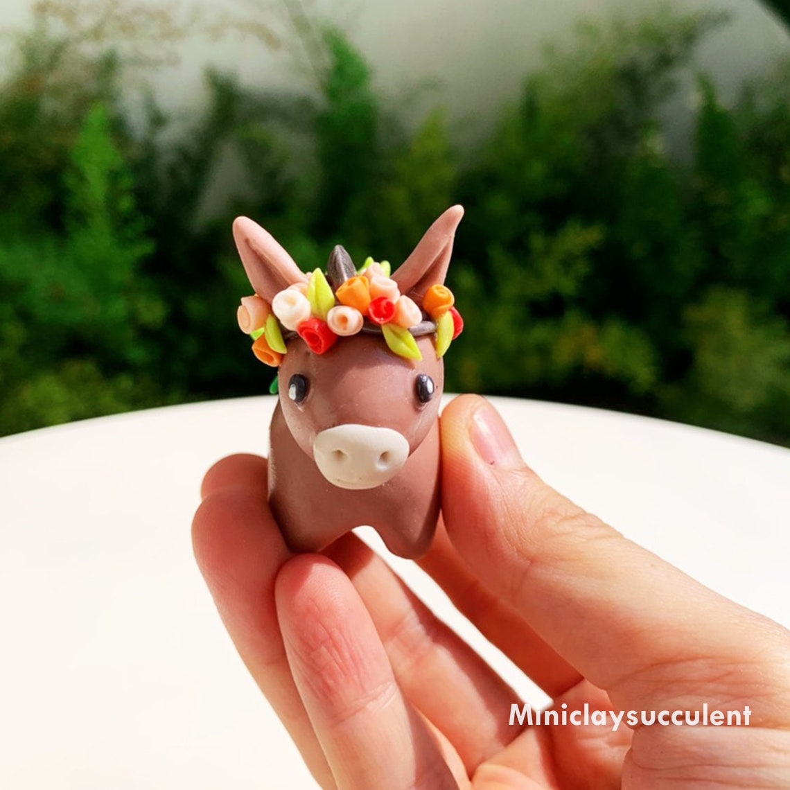 Handmade Clay Donkey Toy Baby Donkey Flowers Art Donkey - Etsy