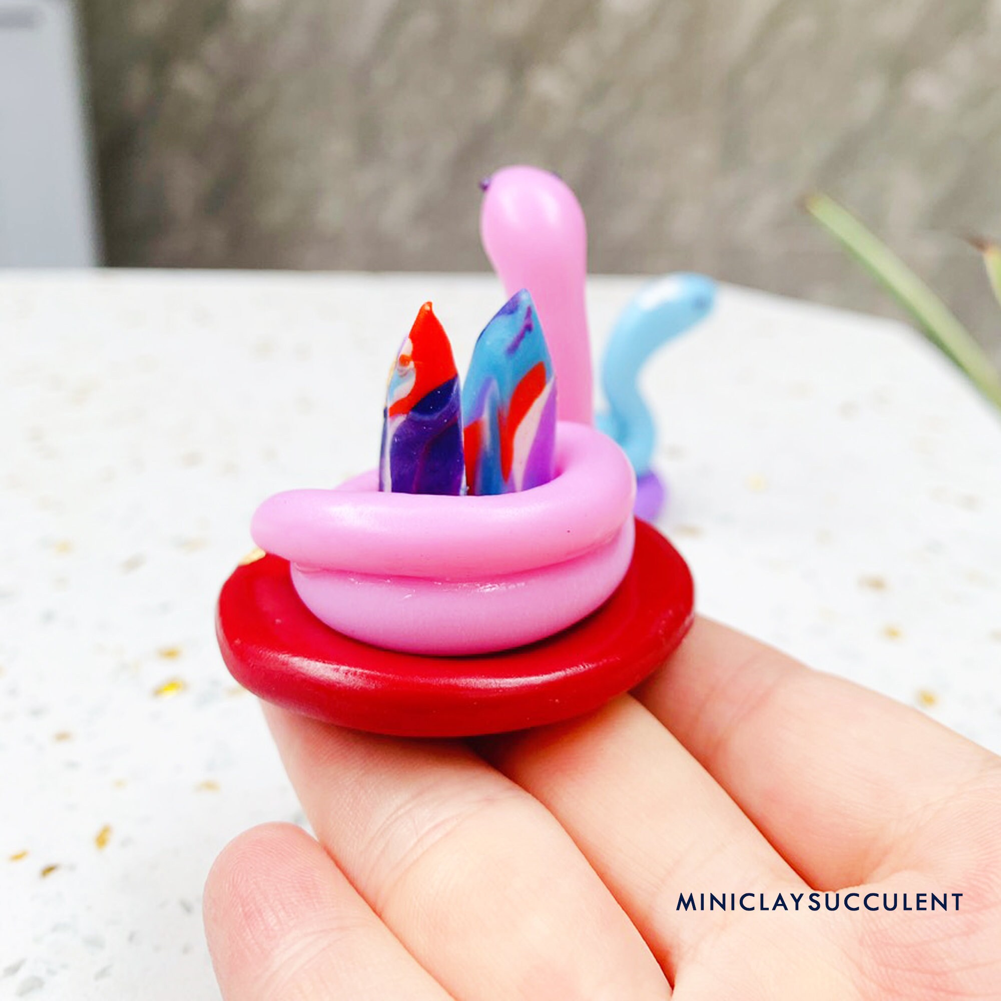 Polymer Blue Snake Crystal Lover Gift/ Figurines Couple Snake Desk ...