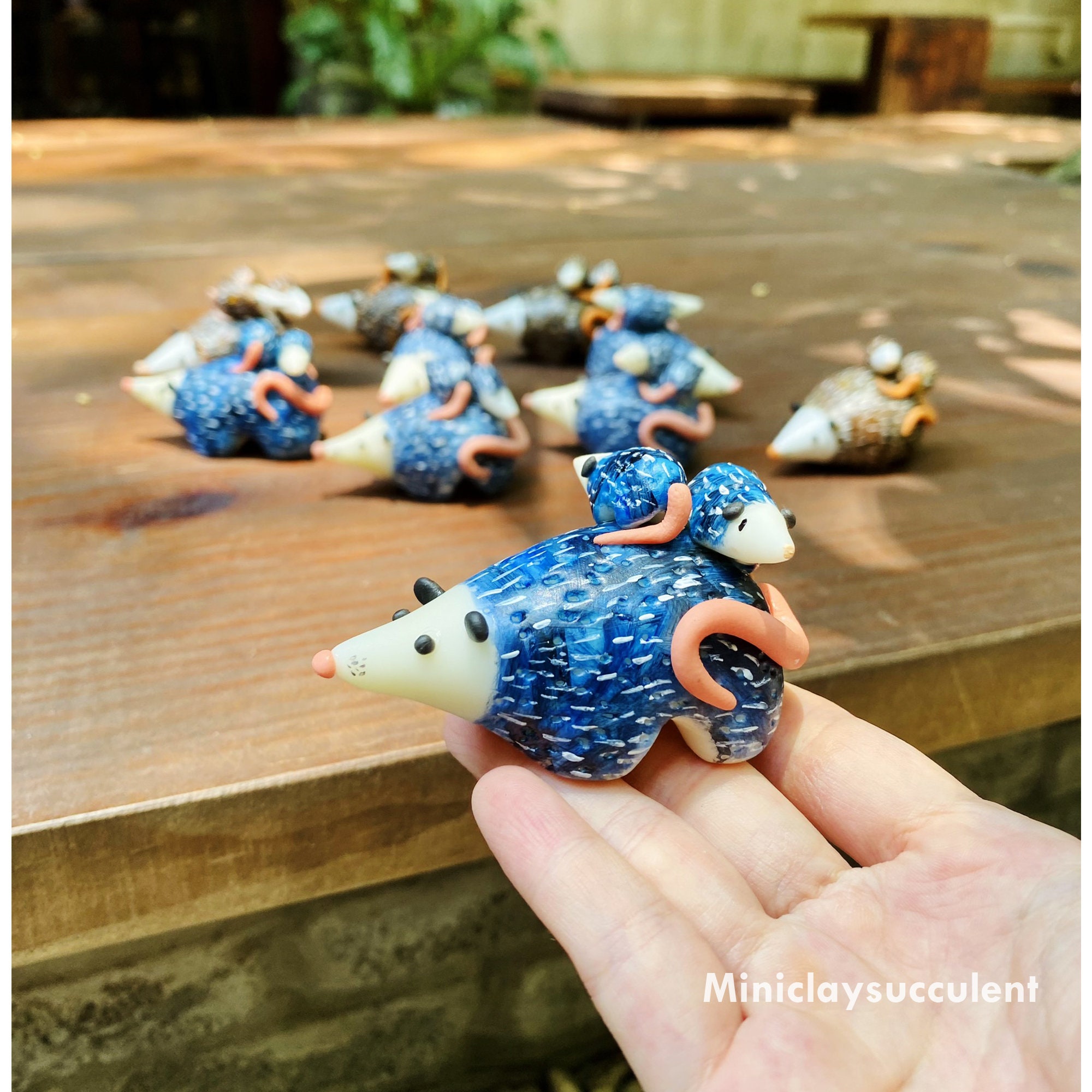 Miniature Opossum Art Gifts Blue Opossum Toy Opossum - Etsy