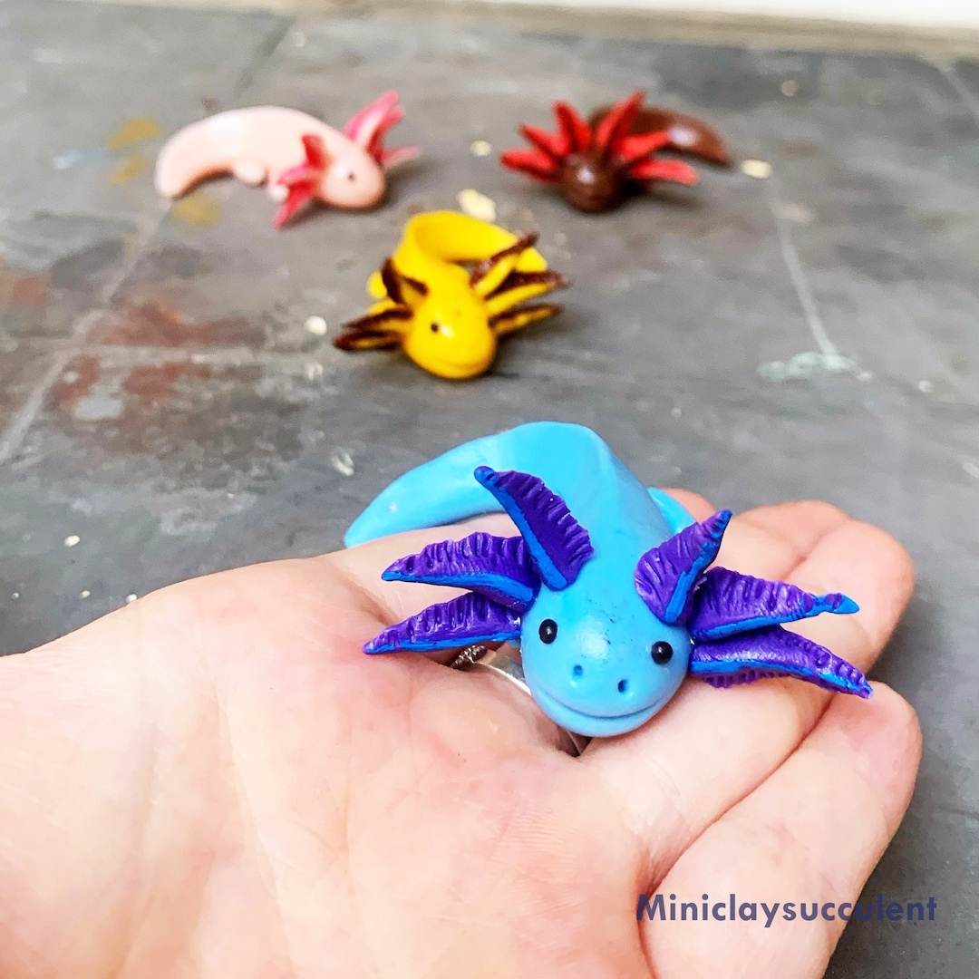 Handmade Smile Axolotl Toy, Clay Pink Axolotl, Unique Pet Axolotl ...