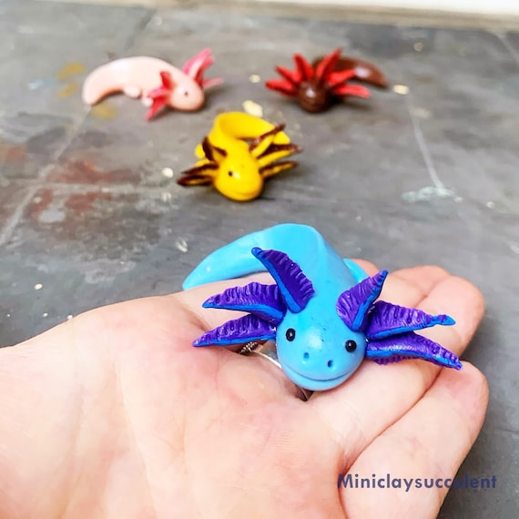 Handmade Smile Axolotl Toy Clay Pink Axolotl Unique Pet - Etsy