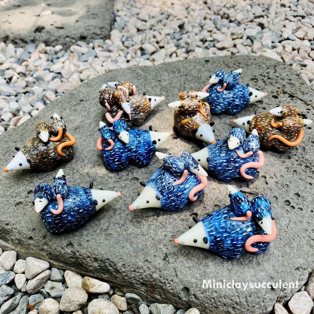 Miniature Opossum Art Gifts, Blue Opossum Toy, Opossum Ornament, Gifts ...