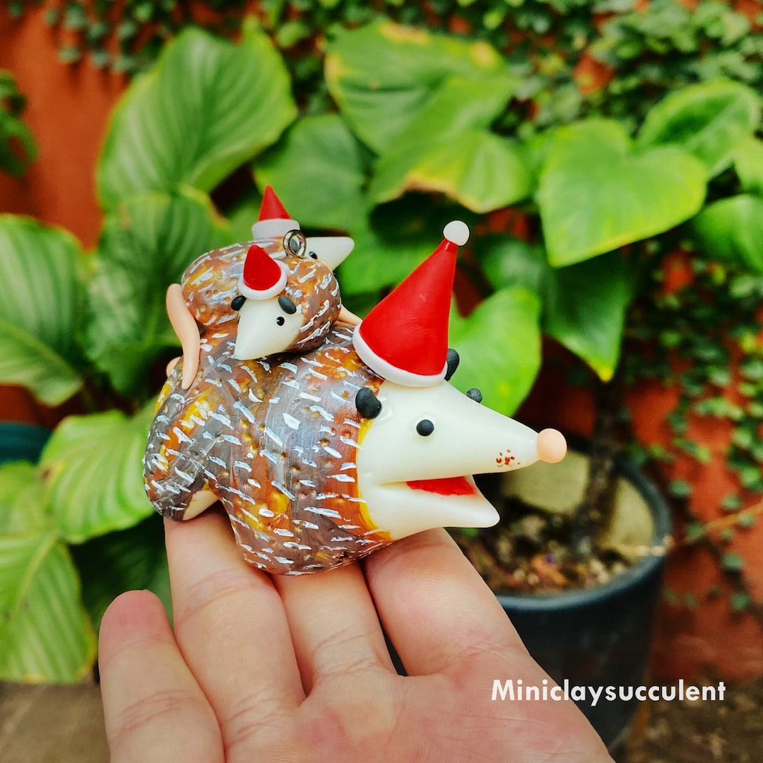 Christmas Opossum Ornament, Family Mom Opossum, Mini Mom With Babies ...