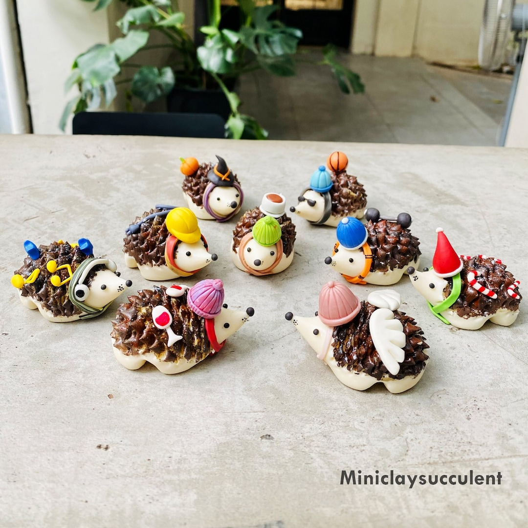 Handmade Clay Hedgehog Gifts, Unique Hedgehog Toy, Mini Animal Toy ...