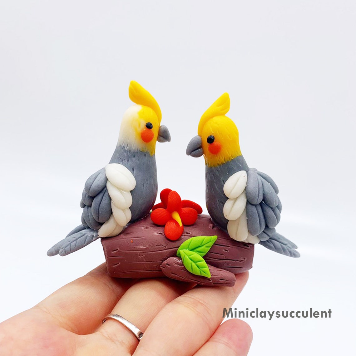Couple Cockatiel Plush Toy Clay Bird Parrot Lover Gifts - Etsy
