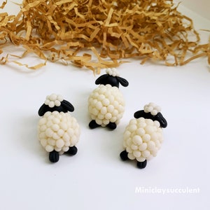 Tiny Clay Sheep, Handmade Sheep Toy, Cute Animal Farm, Farm Decorations ...