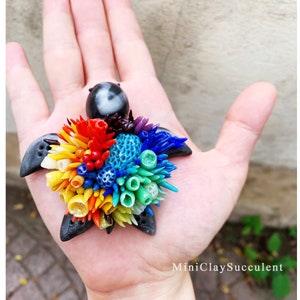 Miniature Pink Turtle Succulents, Purple Crystals Turtle Toy, Mom Gifts ...