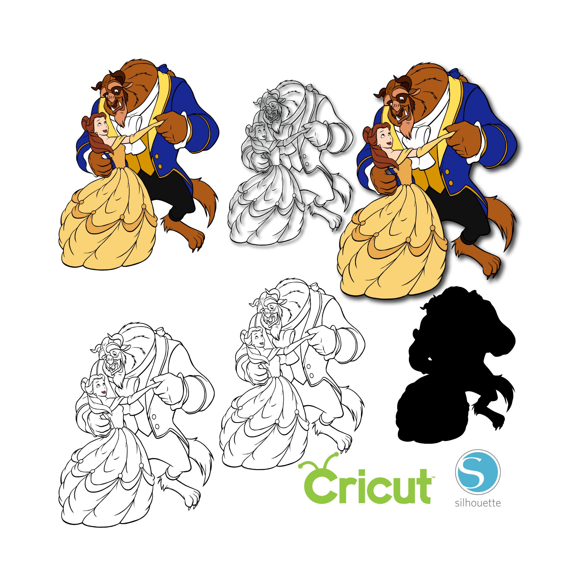6 Paquete SVG de La Bella y la Bestia para Cricut y Silhouette | Etsy