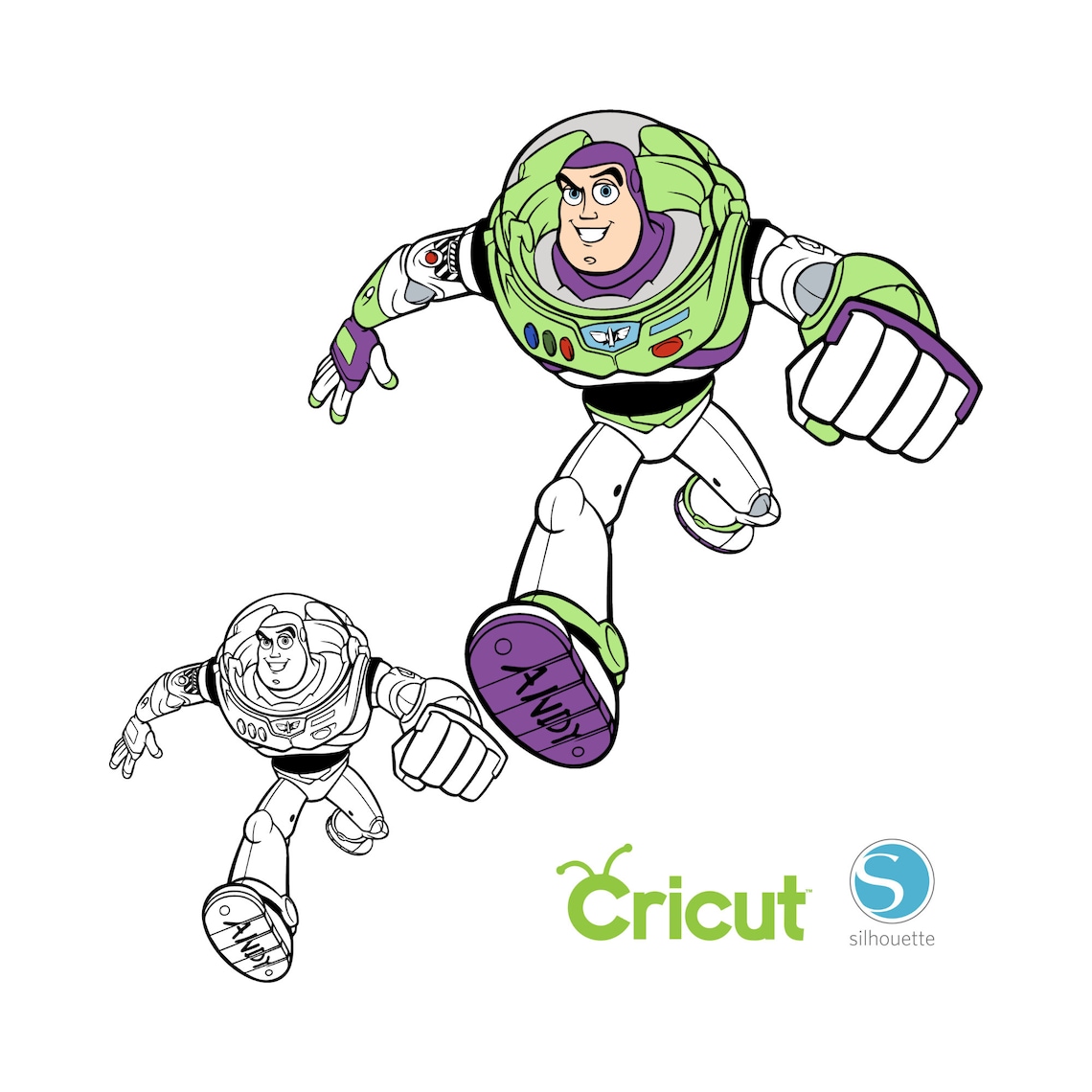 2 Buzz Lightyear SVG for Cricut and Silhouette Cutting Machines, Toy ...