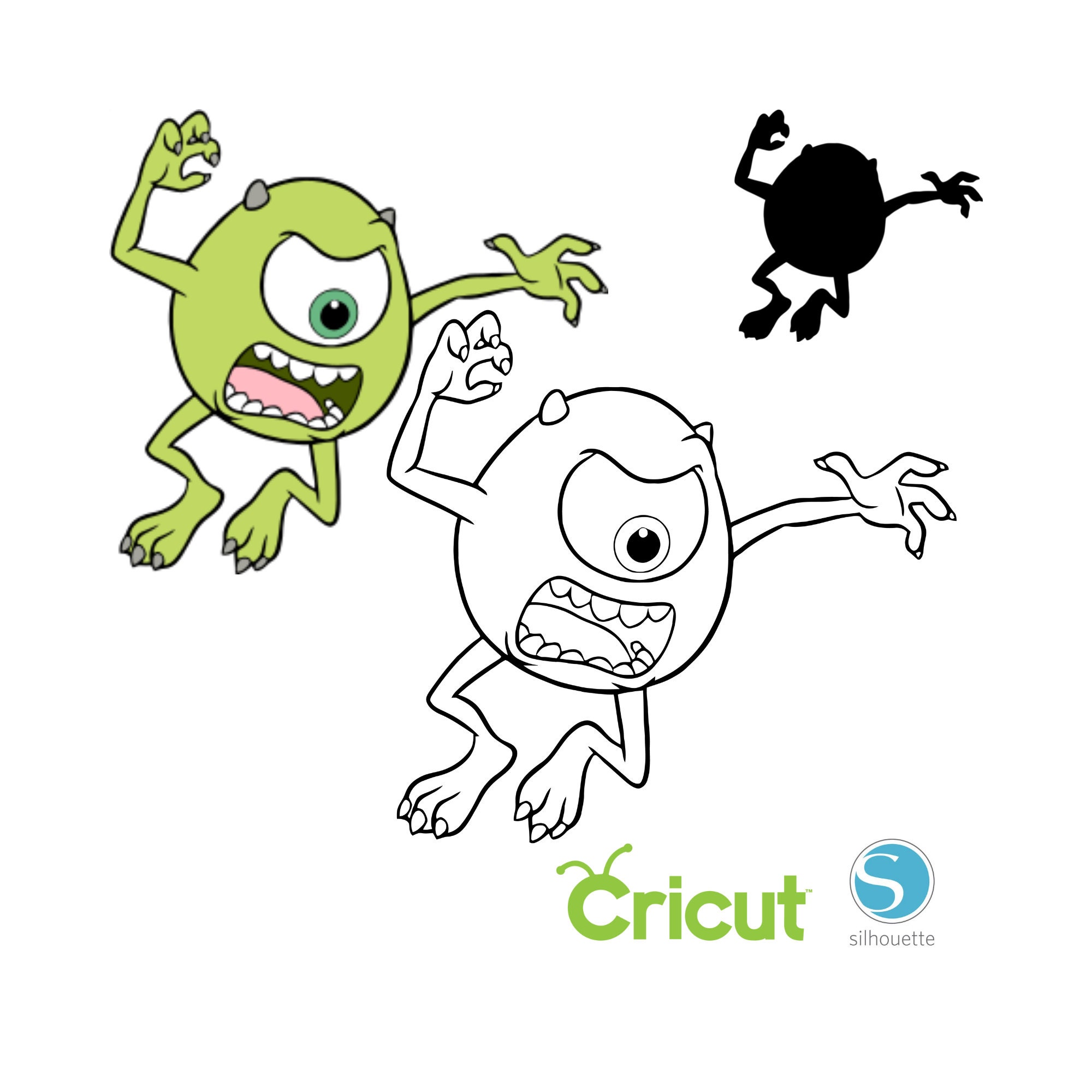 3 Mike Wazowski SVG Bundle SVG for Cricut and Silhouette - Etsy