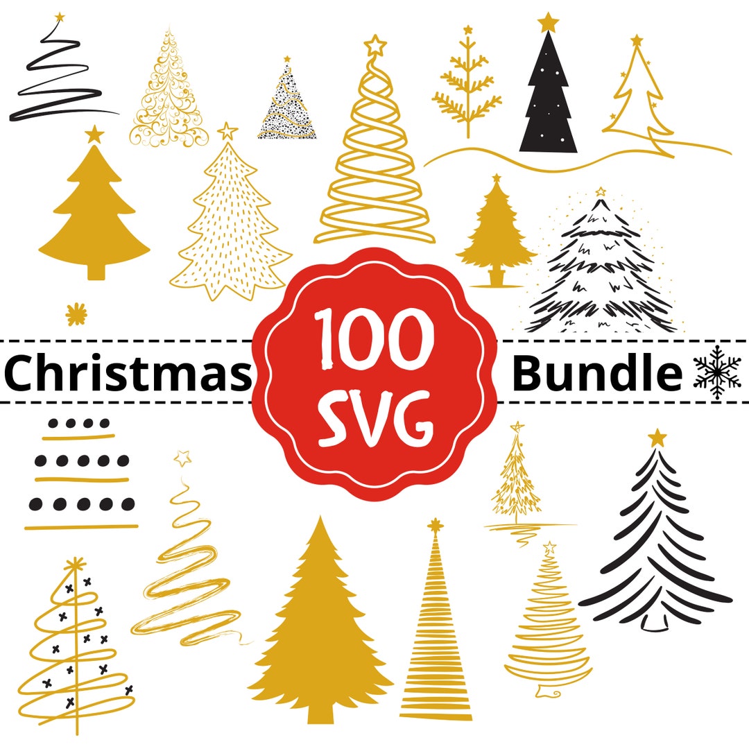 100 Christmas Tree SVG Bundle for Cricut and Silhouette Cutting ...