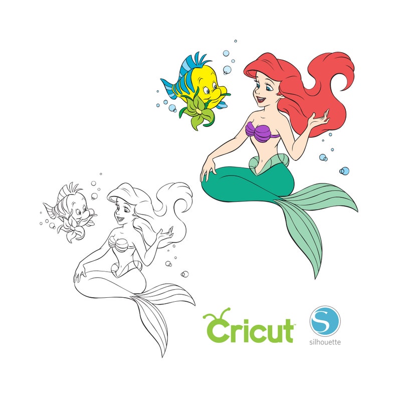 2 Ariel SVG Bundle SVG for Cricut and Silhouette Cutting - Etsy