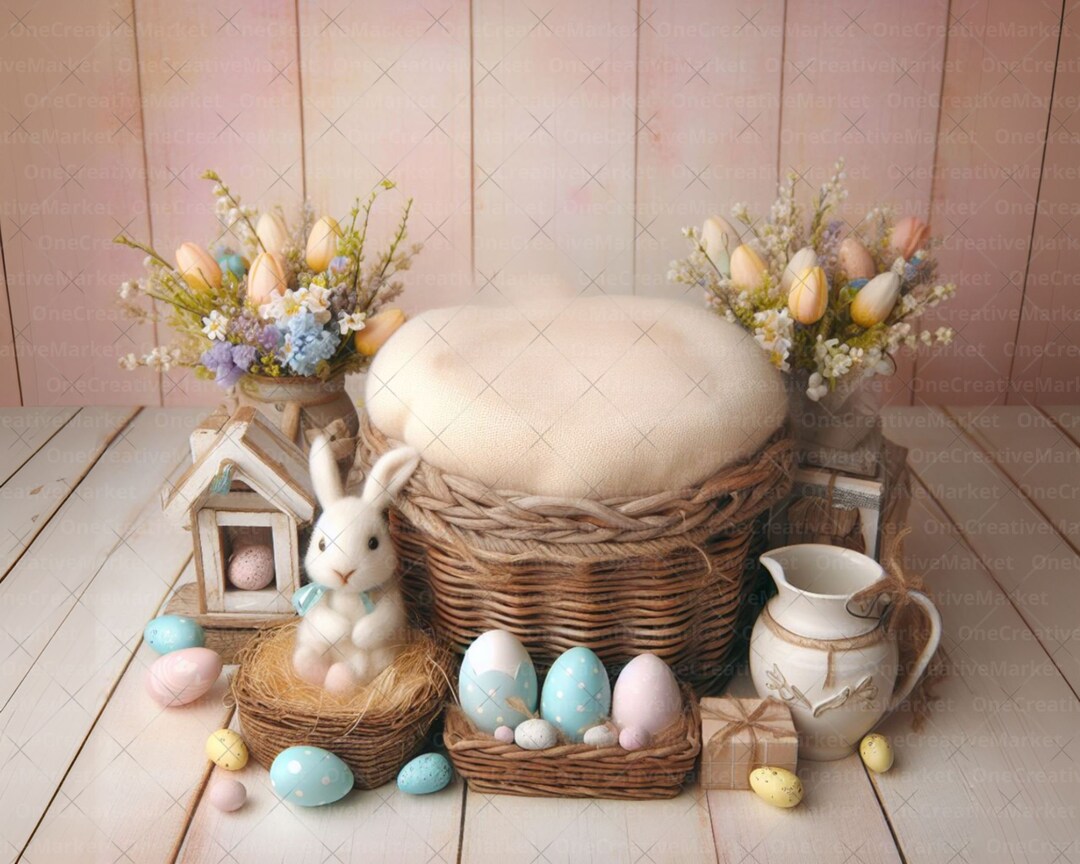 Easter Newborn Digital Backdrop, Newborn Digital Background, Newborn ...