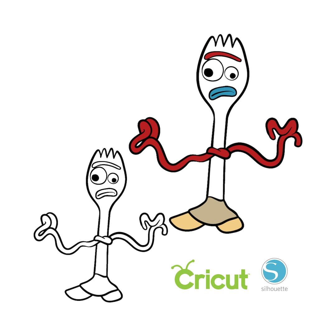 2 Forky SVG for Cricut and Silhouette Cutting Machines, Toy Story SVG ...