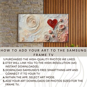 Valentine's Day Frame TV Art, Digital Textured Art, Frame TV 4k Art ...