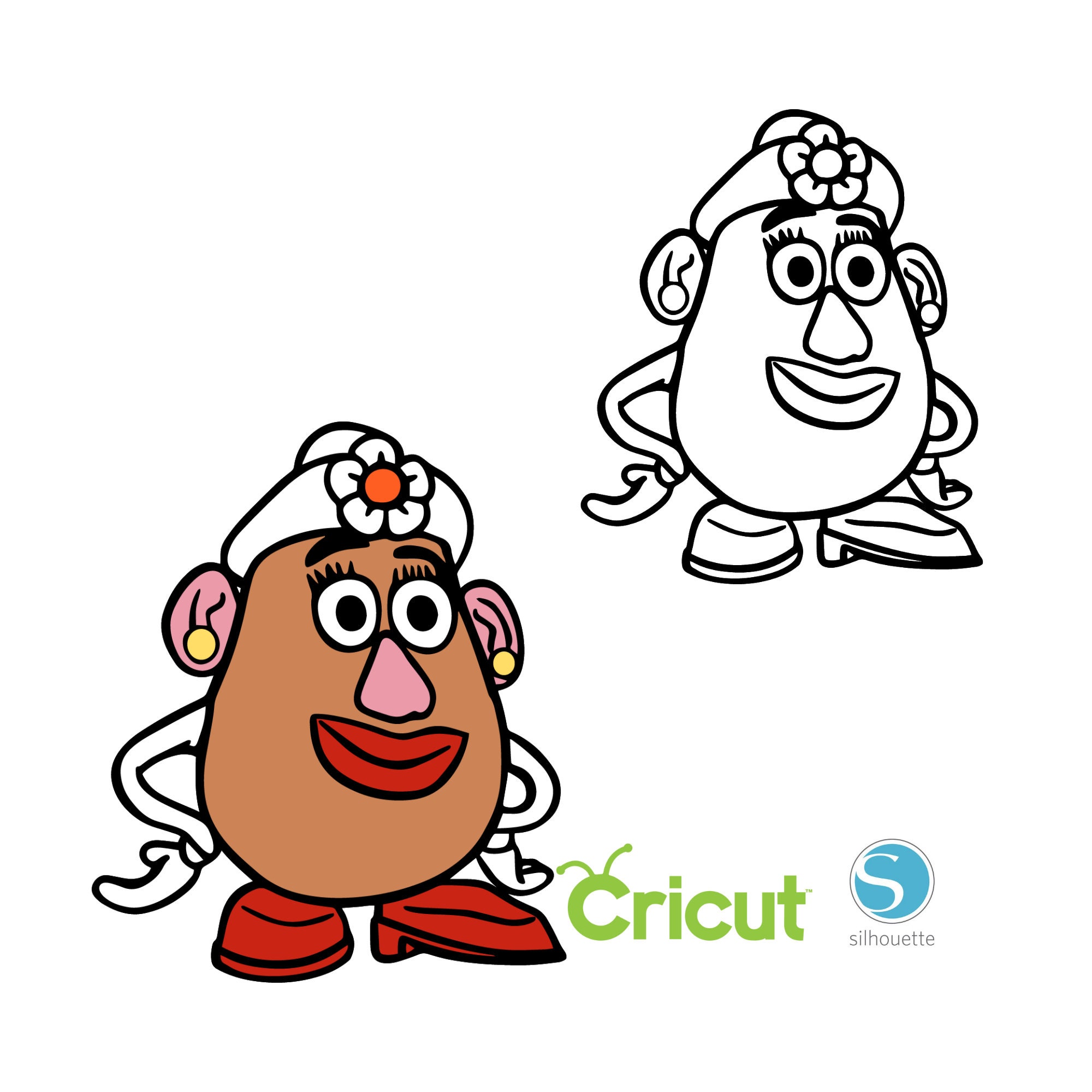 2 Mrs. Potato SVG for Cricut and Silhouette Cutting Machines - Etsy