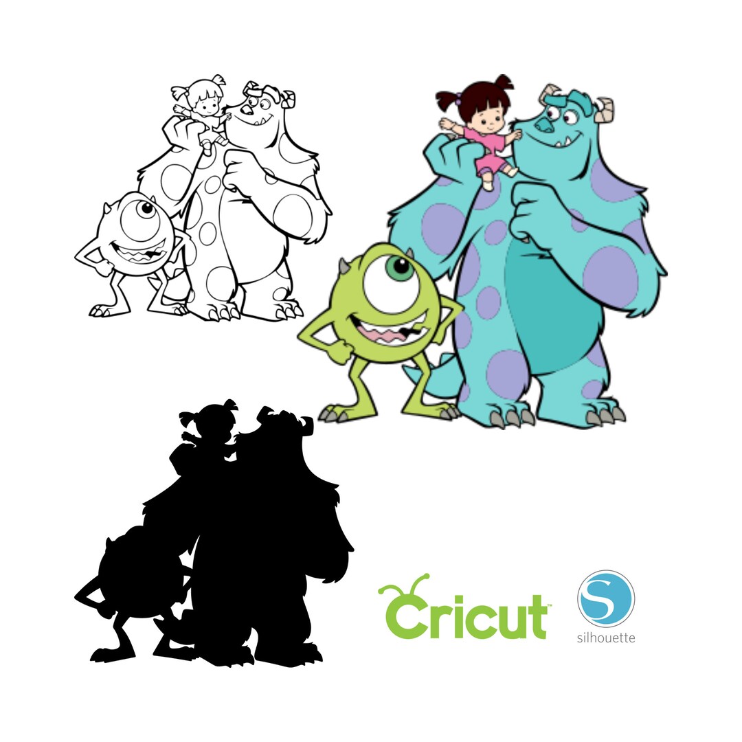 3 Mike, Sully and Boo Monsters Inc SVG Bundle SVG for Cricut and ...