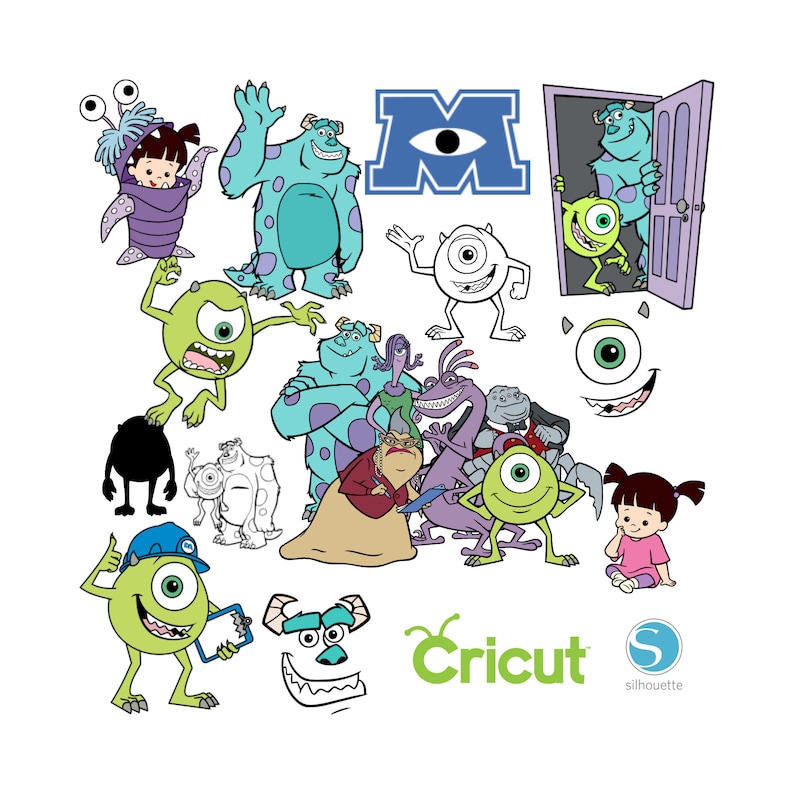 94 Monsters Inc SVG Bundle SVG for Cricut and Silhouette Cutting ...