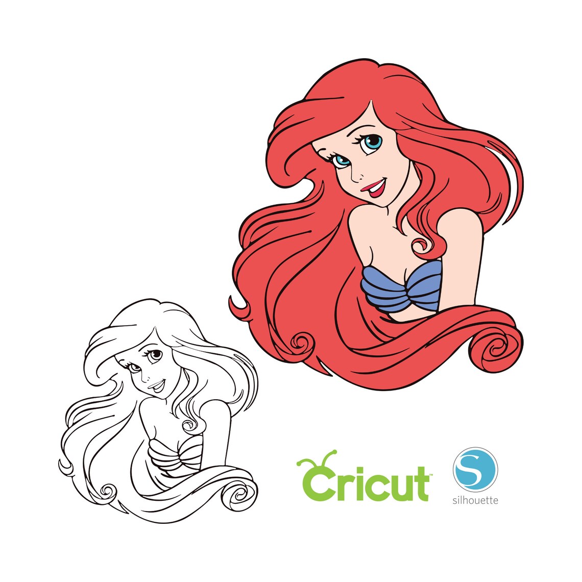2 Ariel SVG Bundle SVG for Cricut and Silhouette Cutting - Etsy