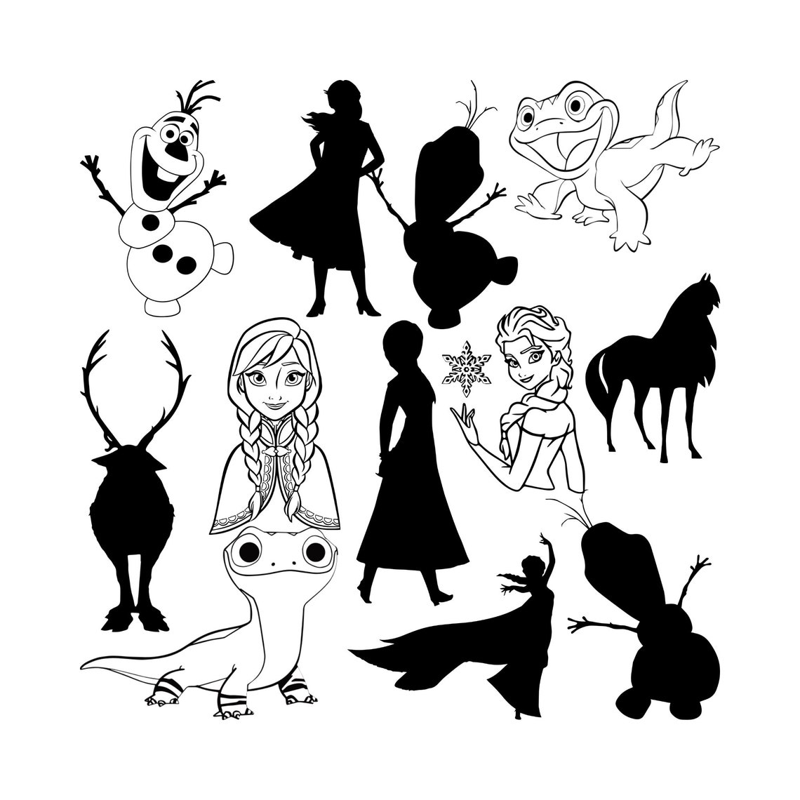 25 Frozen Bundle SVG for Cricut and Silhouette Cutting - Etsy