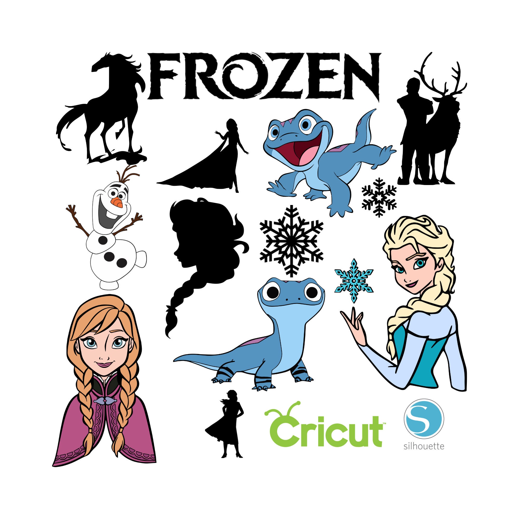 Frozen Bundle Svg For Cricut And Silhouette Cutting Machines Etsy