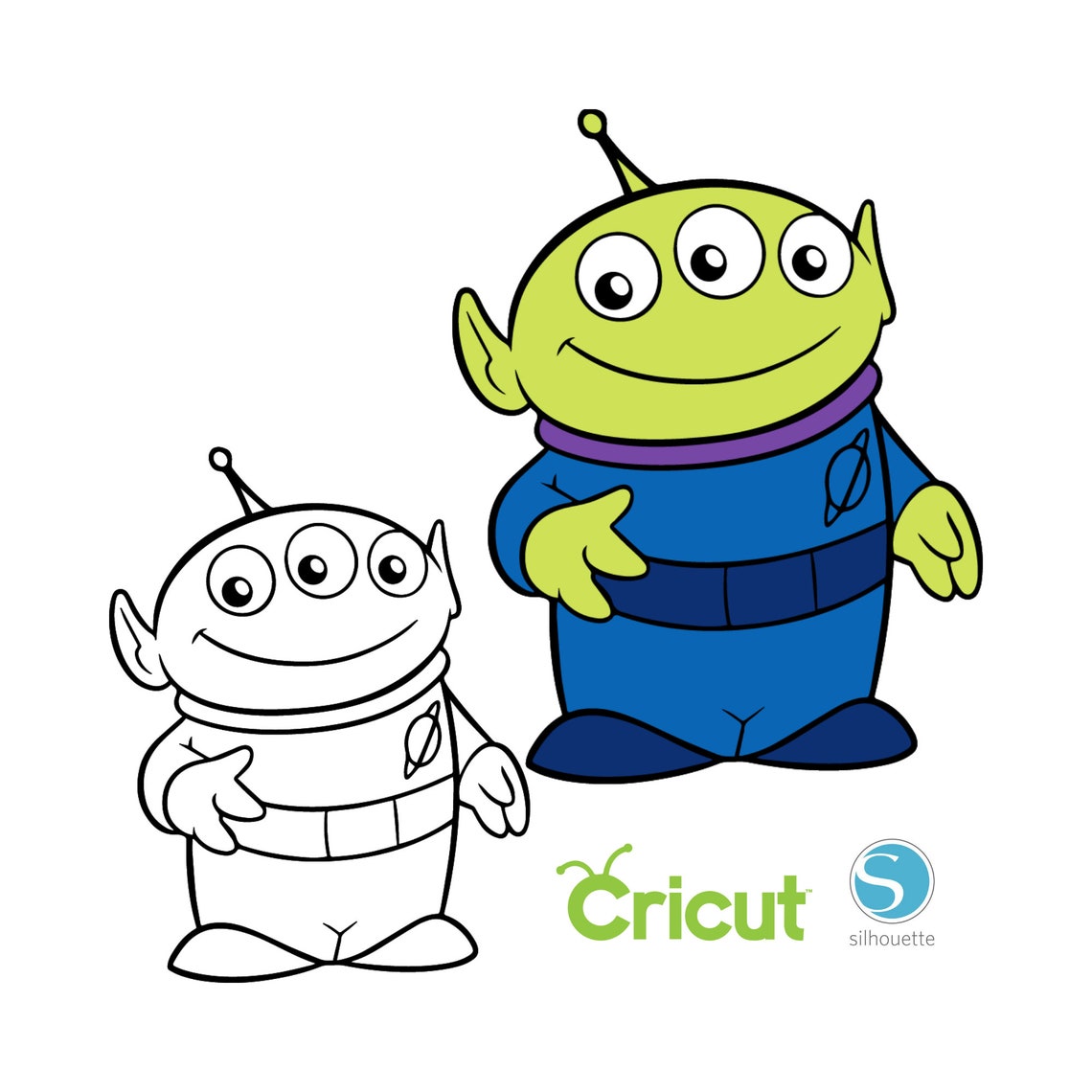 2 Alien SVG for Cricut and Silhouette Cutting Machines Toy - Etsy