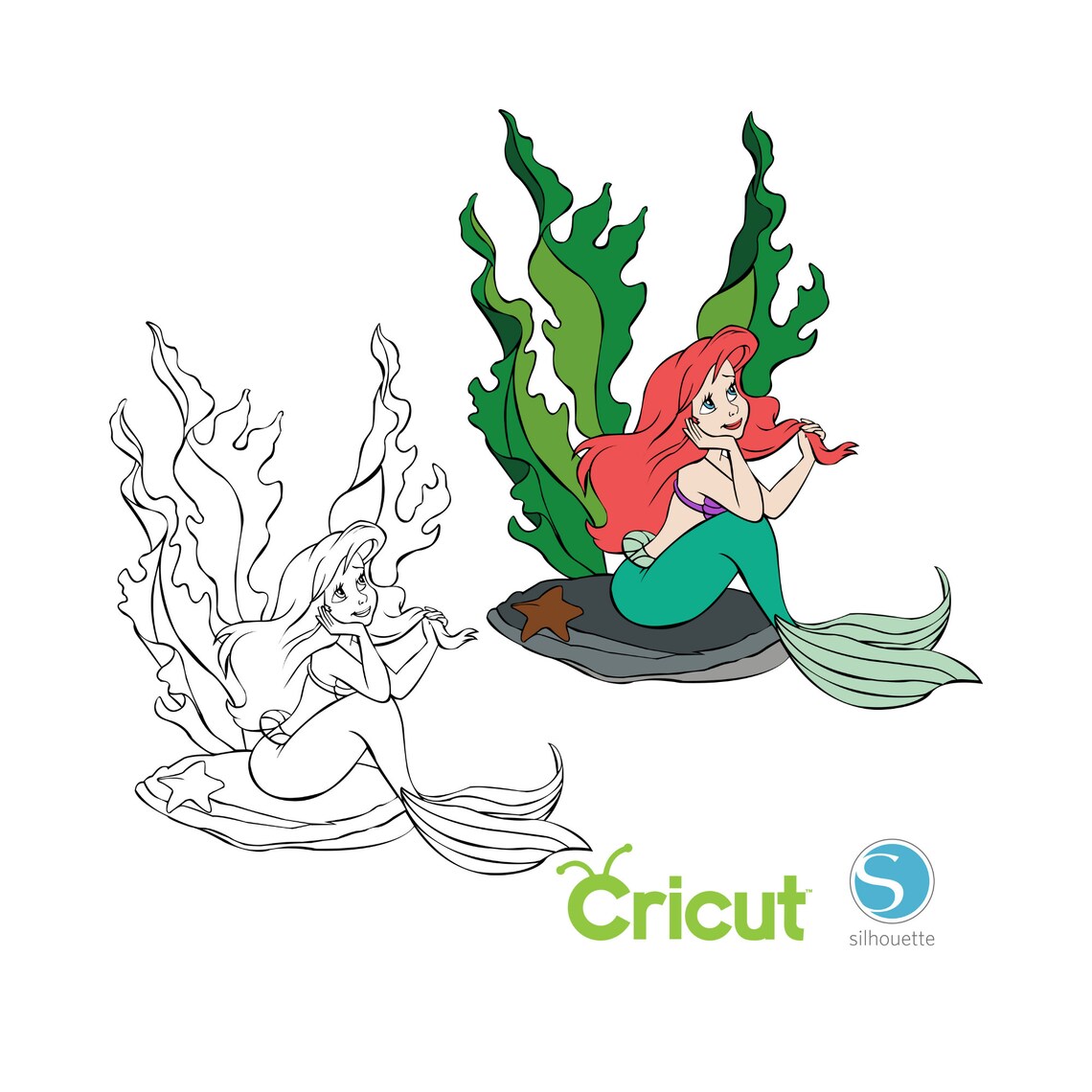 2 Ariel SVG Bundle SVG for Cricut and Silhouette Cutting - Etsy