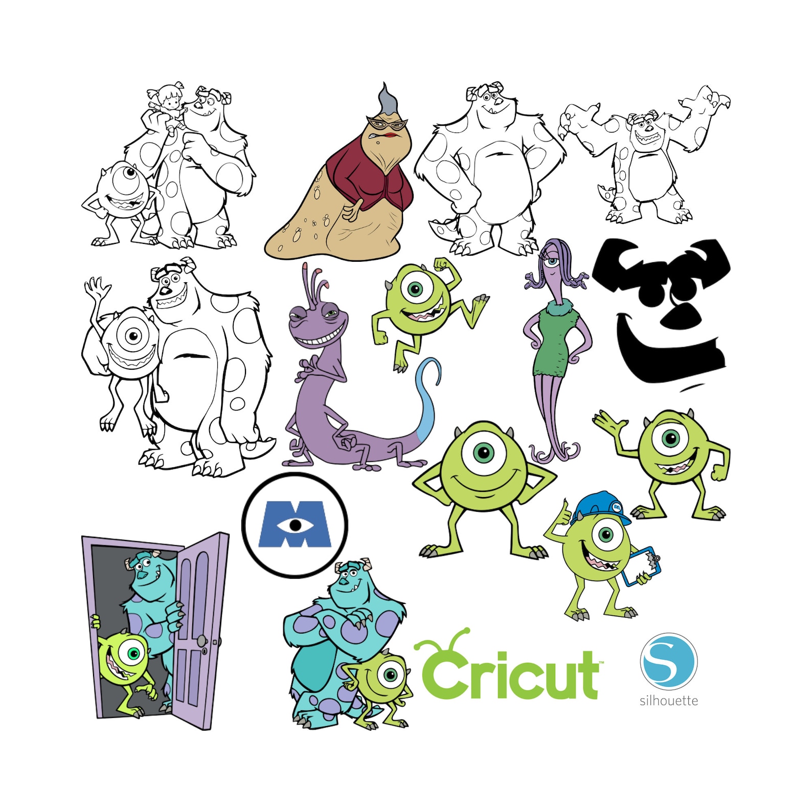 94 Monsters Inc SVG Bundle SVG for Cricut and Silhouette - Etsy