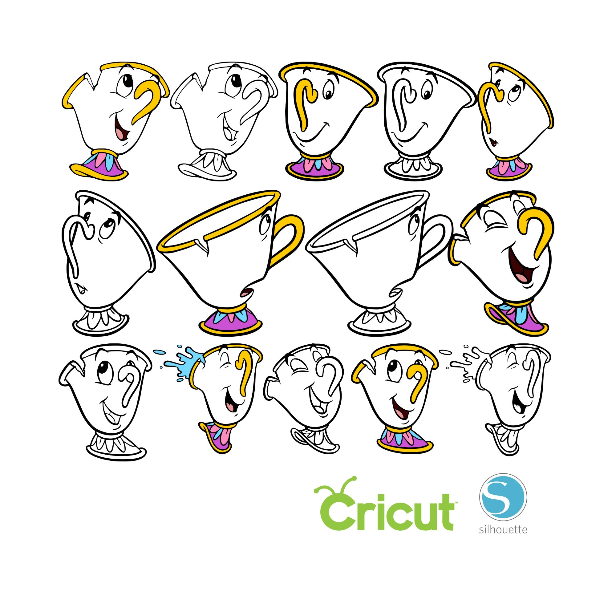 14 Chip SVG Bundle for Cricut and Silhouette Cutting Machines, Beauty ...