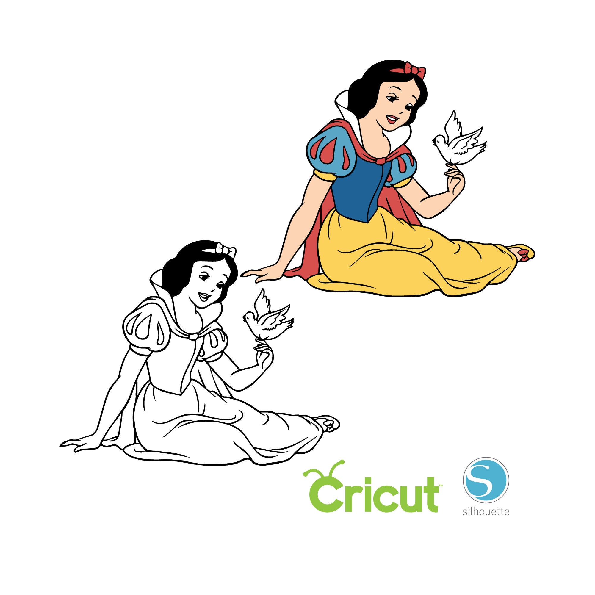 2 Snow White SVG for Cricut and Silhouette Cutting Machines | Etsy ...