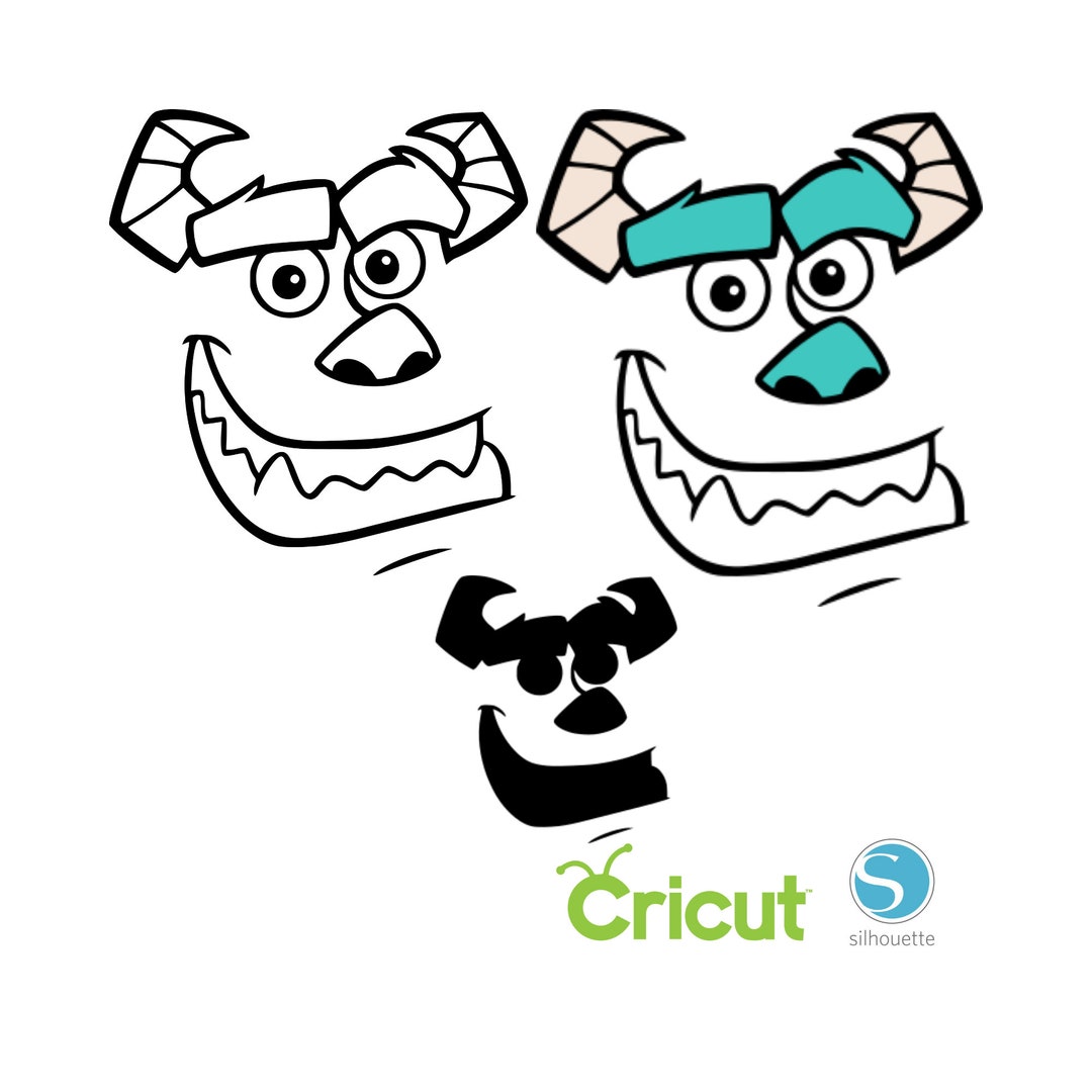 3 Sully Face SVG Bundle SVG for Cricut and Silhouette Cutting Machines ...