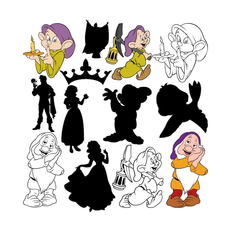 25 Snow White Bundle SVG for Cricut and Silhouette Cutting - Etsy