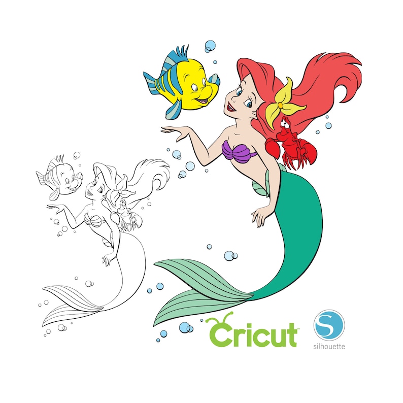2 Ariel SVG Bundle SVG for Cricut and Silhouette Cutting - Etsy