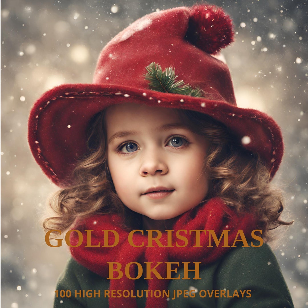 100 Christmas Gold Bokeh Photo Overlays: Photoshop Textures (digital ...