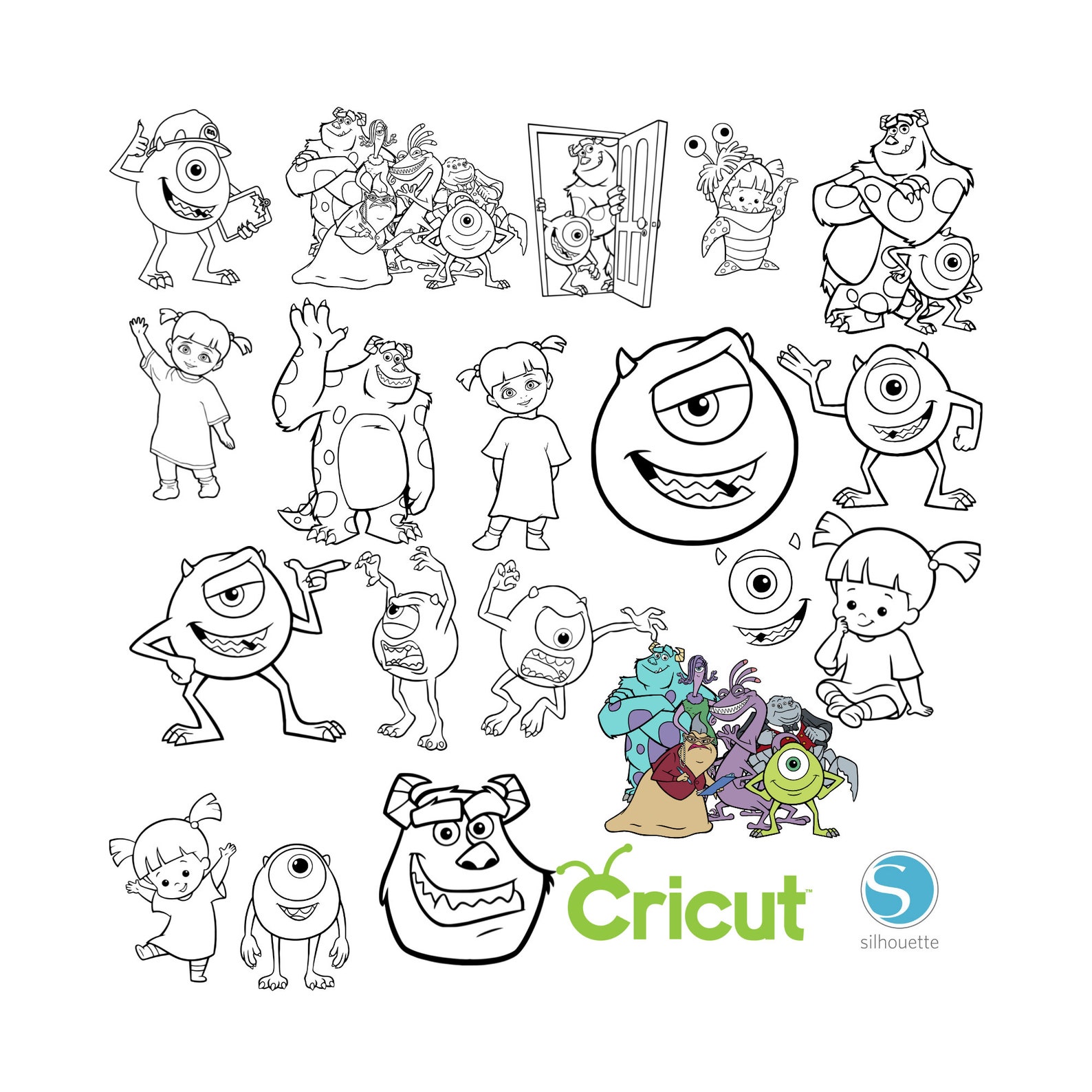 94 Monsters Inc SVG Bundle SVG for Cricut and Silhouette Cutting ...