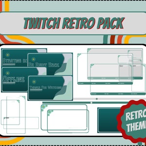 Retro Animated Twitch Stream Overlay Pack 25 Item Bundle Stream ...