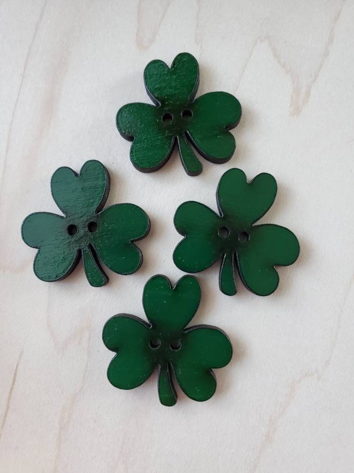 Wooden Shamrock Buttons -set of 20 - Laser Cut Buttons - 1.2 Inches ...