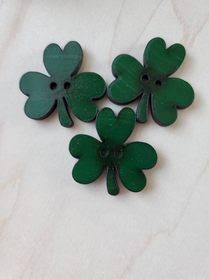 Wooden Shamrock Buttons -set of 20 - Laser Cut Buttons - 1.2 Inches ...
