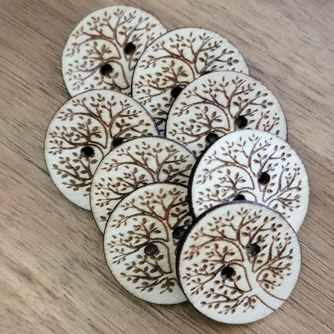 Tree of Life Buttons Style A Set of 20 - Wooden Buttons - Laser ...