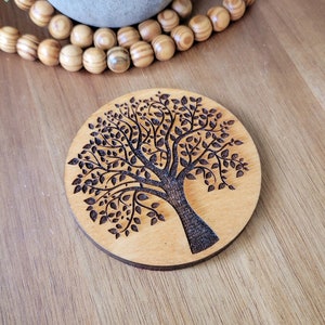 Tree of Life Wood Coasters Set of Four Individual Designs - Etsy