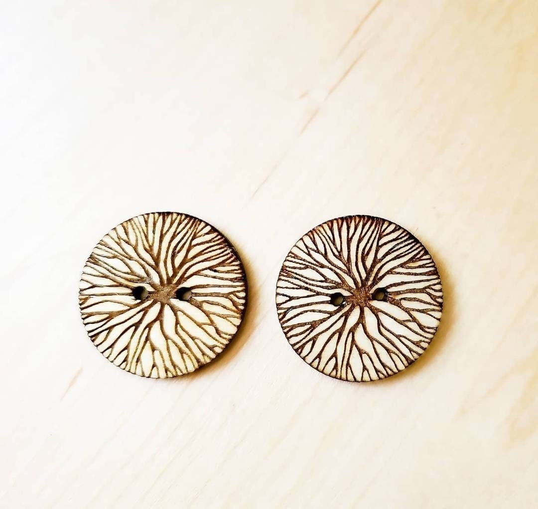 Strong Roots Buttons Set of 20 - Wooden Buttons - Laser Engraved ...