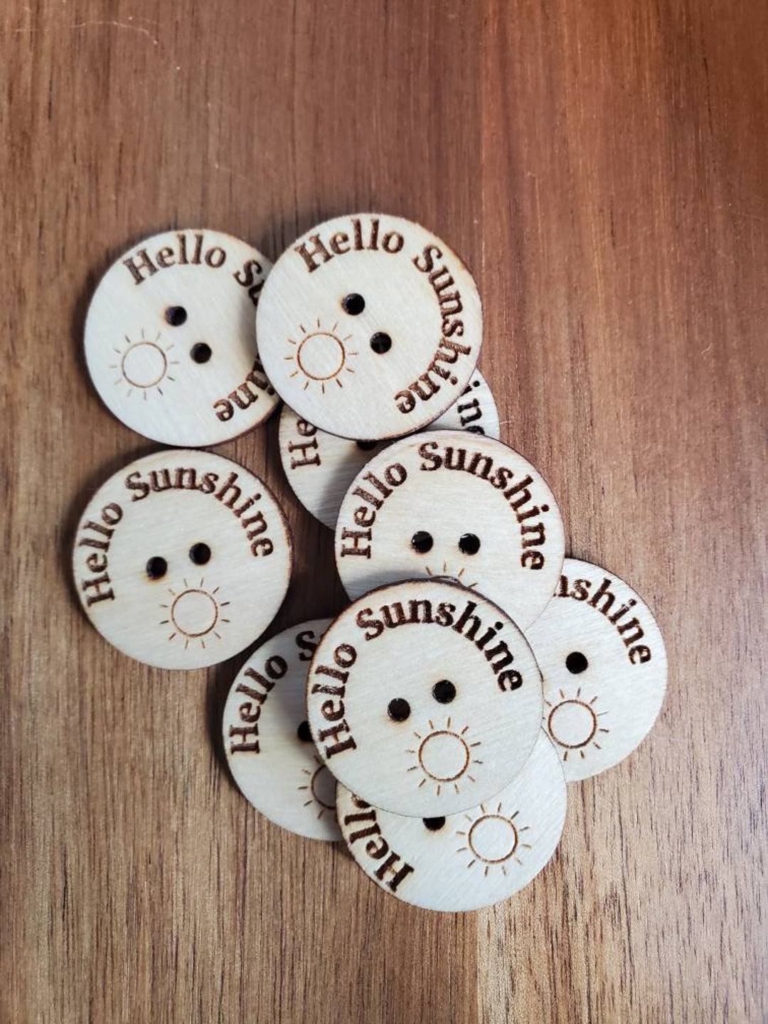 Hello Sunshine Buttons Set of 20 - Laser Engraved Wooden Buttons - 1 or ...
