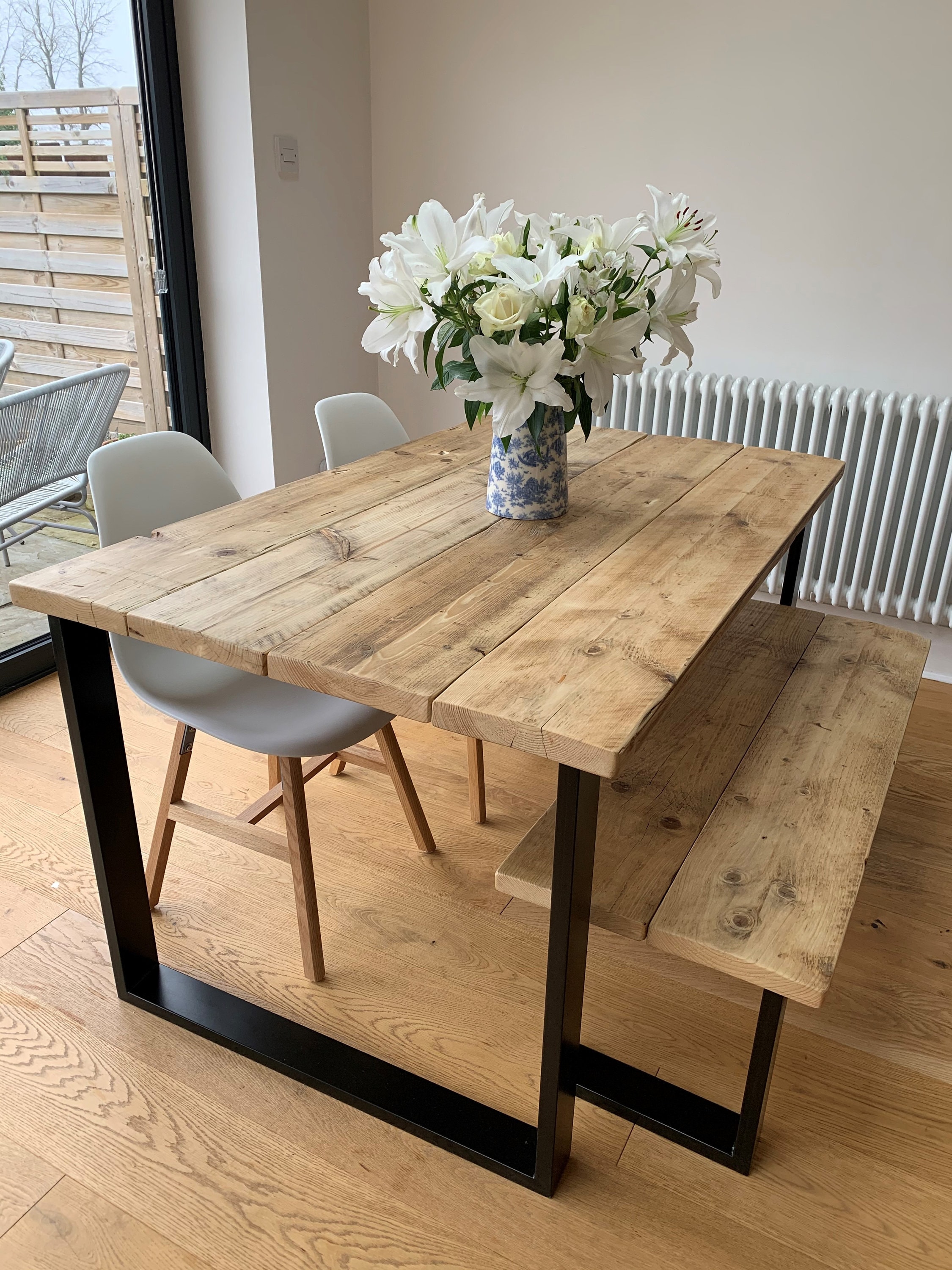 TRESCO Industrial Modern Rustic Scaffold Board Dining Table - Etsy UK