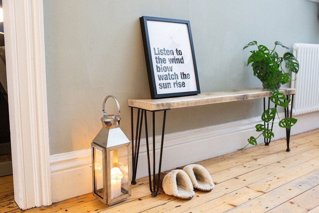 FISHERHEAD Industrial Modern Rustic Scaffold Board Bench With Hair Pin ...