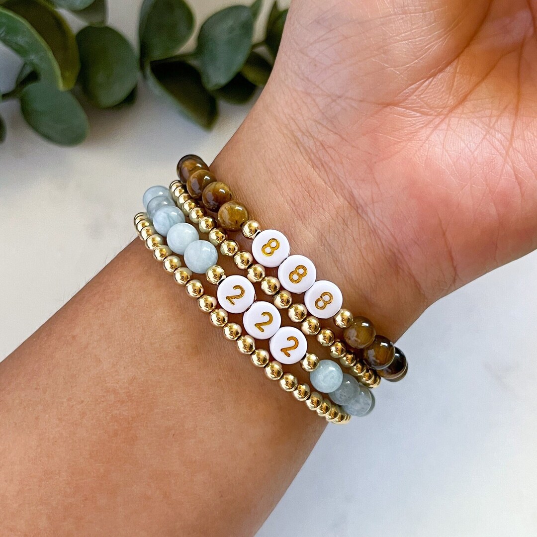 Custom Angel Number Bracelet, Personalized Number Bracelet for Her ...