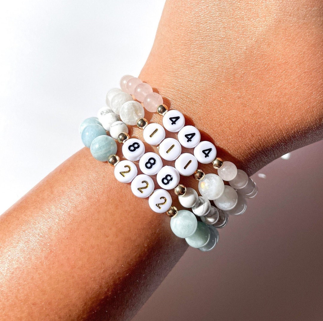 Angel Number Bracelet, Crystal Bracelet With Angel Number, Special ...