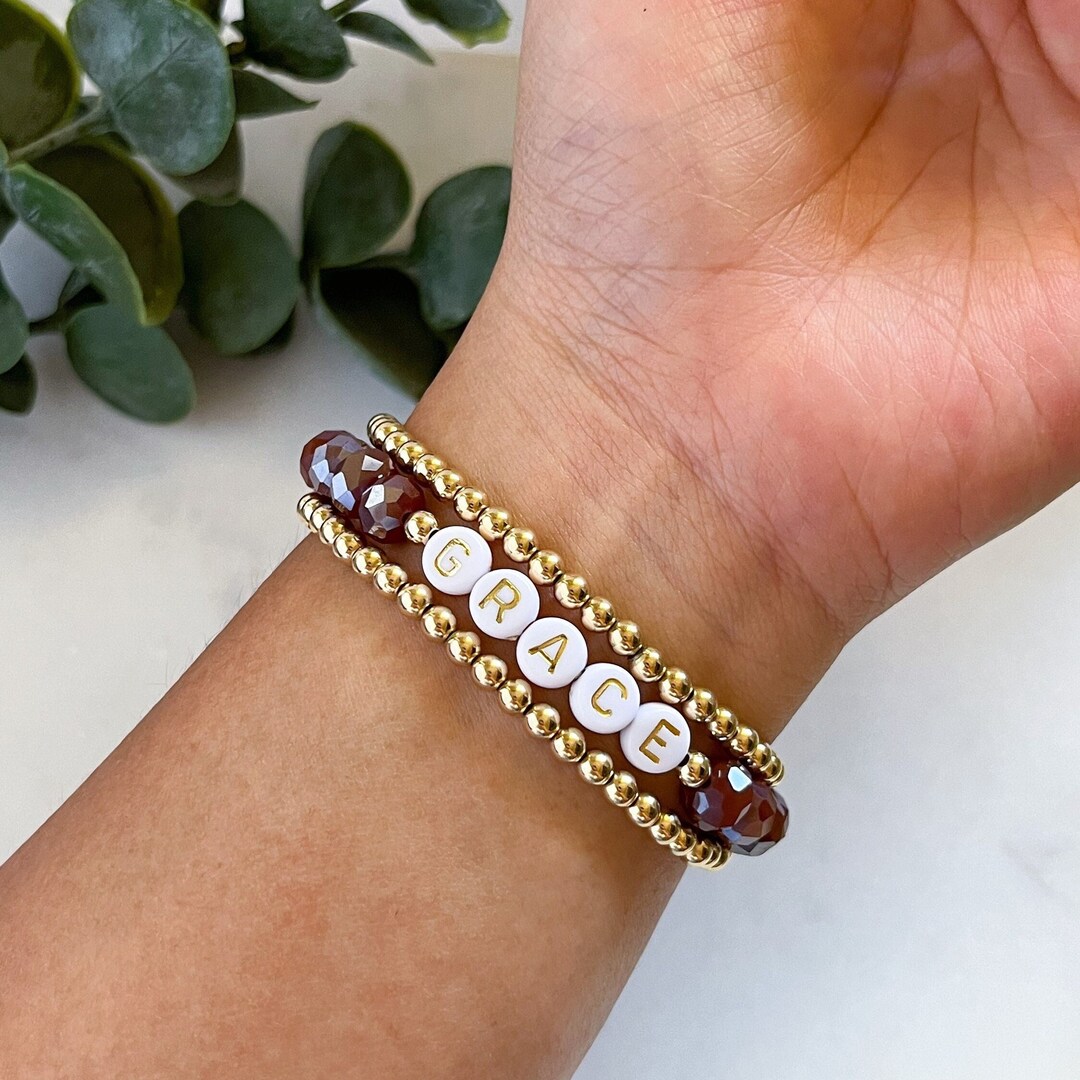 Personalized Letter Bracelet, Letter Name Bracelet for Friend, Custom ...