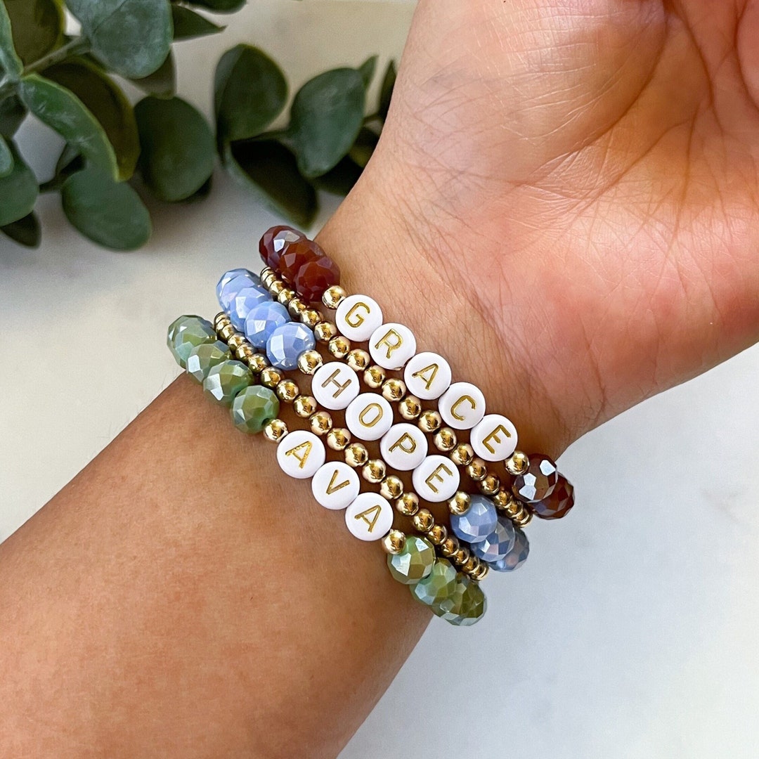 Personalized Name Bracelet, Custom Letter Bracelet for Her ...