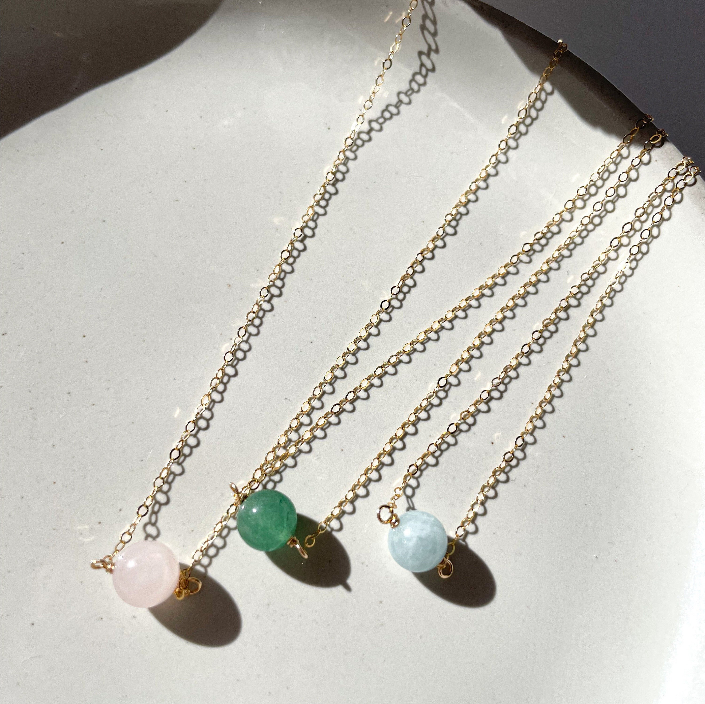 Crystal Necklace Crystal Bead Necklace 14k Gold Filled - Etsy