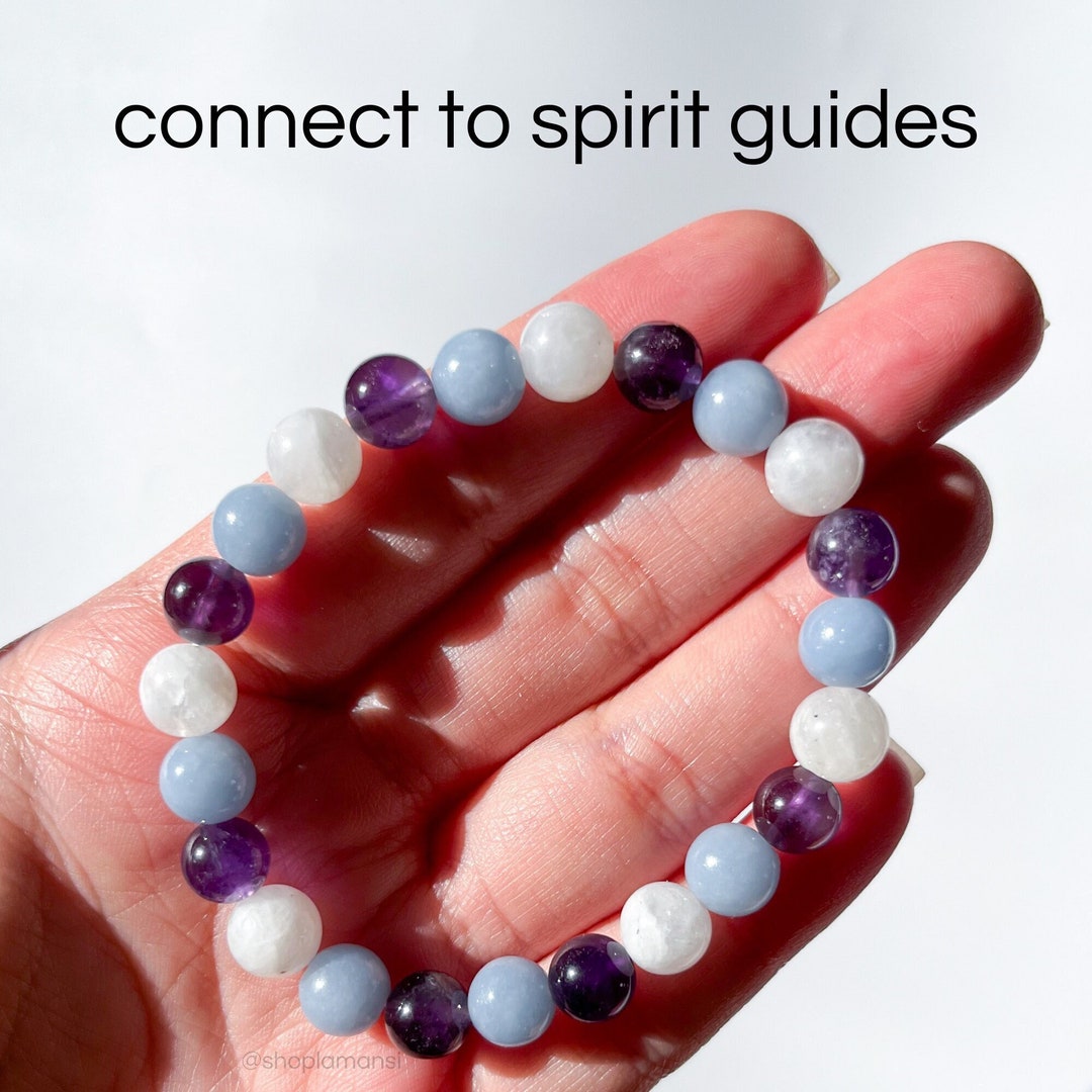 Connect to Spirit Guides Bracelet, Stretchy Healing Gemstone Bracelet ...